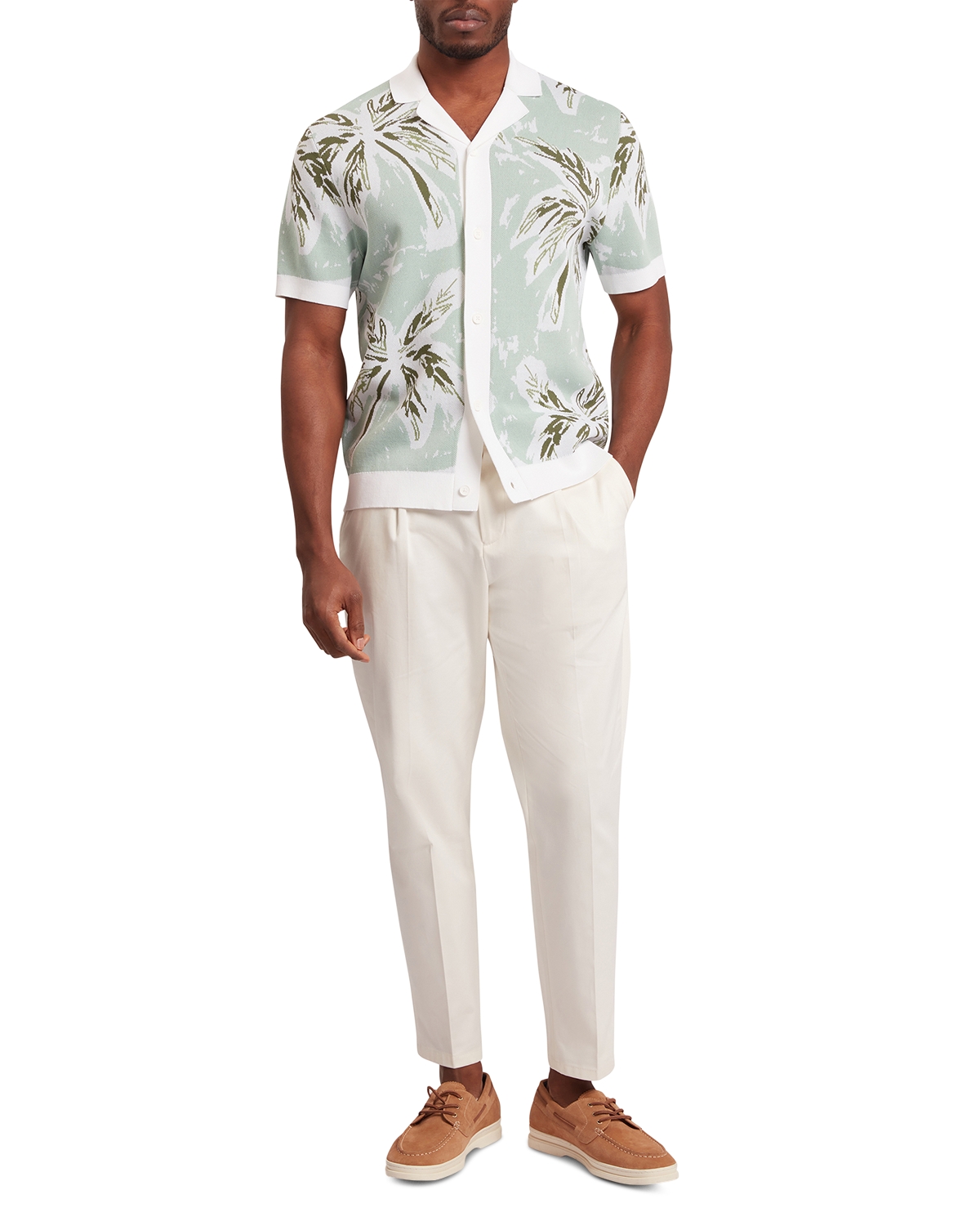 TED BAKER LONDON Ted Baker Knitted Leaf Camp Shirt